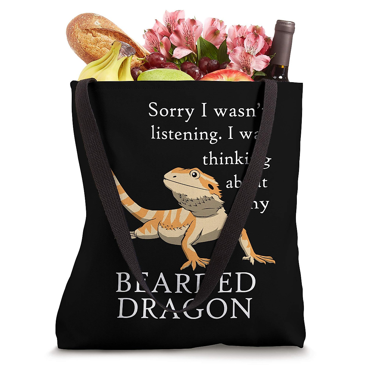 Thinking About My Bearded Dragon Funny Lizard Tote Bag