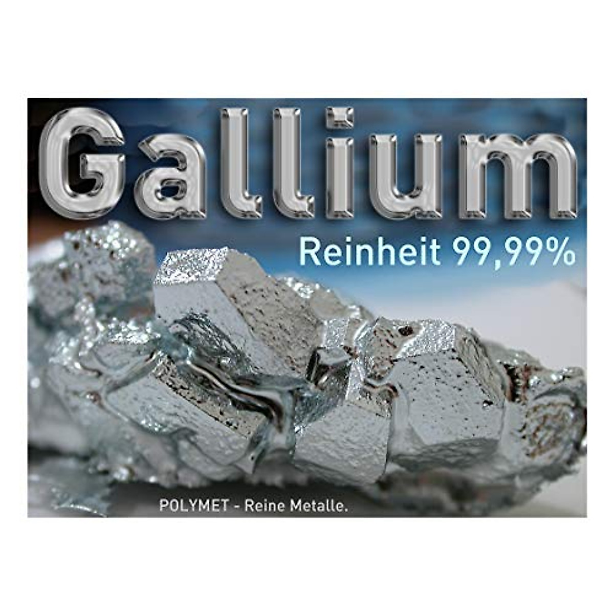GALLIUM METAL 50 GRAMS - Melting Metal Gift - 99.99% PURE GALLIUM - Excellent for DIY experiments! PRIME 3-DAY SHIPPING GUARANTEE! - By The Gallium Shop U.S.A