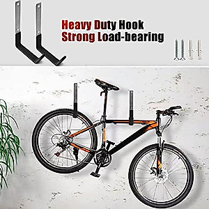 GeeWatom Heavy Duty Steel Utility Hooks, 4 Pack, Wall Mount, 50lbs Weight Capacity, Rust Resistant, Adjustable Easy Install, for Garage, Shed, Workshop Storage and Organization