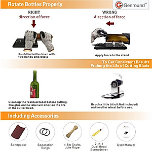 Bottle Cutter, Genround Upgrade 2.1 Glass Bottle Cutter Machine for Round, Square and Oval Bottle Cutting | Cut Bottle from Neck to Bottom | Glass Cutter Bottle Cutting Tool for DIY Projects
