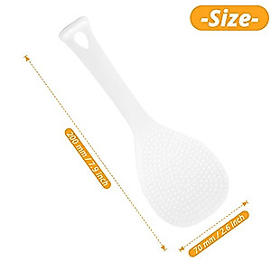 NUTJAM 2 PCS Rice Paddle, Non-Stick Stand-up Rice Spoon, Heat Resistant Serving Rice Spatula Kitchen Gadge (White,2 PCS)