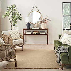 Nourison Washable Jute Solid Natural 7'10" x 9'10" Area -Rug, Easy -Cleaning, Non Shedding, Bed Room, Living Room, Dining Room, Kitchen (8x10)