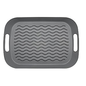 ChopMaster Large Rectangular Anti Slip Serving Tray with Handle (Grey)