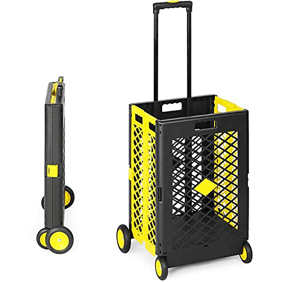 Foldable Utility Rolling Cart for Groceries, Storage & More
