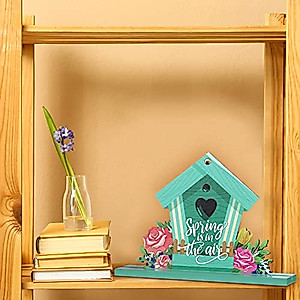 4 Pcs Hello Spring Table Decorations Easter Spring Table Centerpieces Enjoy The Ride Wooden Signs Spring Decorations for Home Wooden Letter Blocks Spring Party Ornament Farmhouse Rustic Table Decor