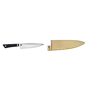 Shun Cutlery Sora Chef's Knife 8” & Saya Sheath, Universal Fit for Chef and Santoku Knives, 7-8 Inch, Beech Wood,