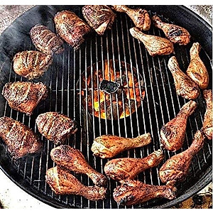 QuliMetal Grill Table Shelf and BBQ Whirlpool for Weber 22 Inches Kettle Charcoal Grills