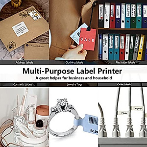 AOPICK Label-Maker Barcode-Label-Printer, P50 Portable Thermal Label Maker Machine with Tape for Address, Clothing, Jewelry, Retail, Barcode, Small Business Home Office Compatible iOS Android-White