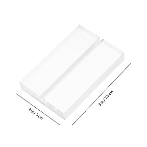 HAWILLOSCH 10pcs Acrylic Stand Holder Wedding Display Stand Card Stand Photo Display Stand Wedding Name Place Cards Playing Case Photo Message Clip Postcard Slot Guest Clip Rack Transparent
