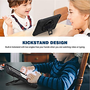 Junfire Shockproof Case for Lenovo Tab P11 Plus/P11 (2021/2020), Lenovo Tab P11 Plus/P11 Heavy Duty Rugged Case 11 inch with Hand Strap Kickstand Shoulder Belt for TB-J606F/TB-J606X/TB-J616F-Black