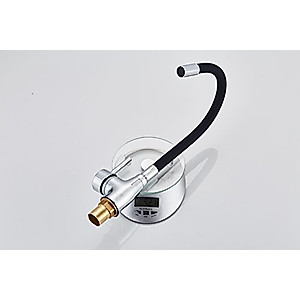 Chrome Finished Kitchen Faucet with Pull Down Sprayer Black Silicone Hose, for Bar