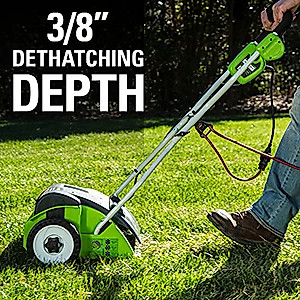 Greenworks 10 Amp 14” Corded Electric Dethatcher (Stainless Steel Tines)