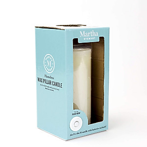 Martha Stewart Flameless LED, 6 Inch Pillar Candle, Ivory with Batteries