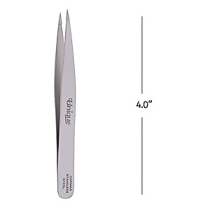Tweezers - Eyebrow Offset Ultra Fine Point Tweezer - Pointed Tip, German Stainless Steel, Hair Removal, Facial - By The Unique Edge