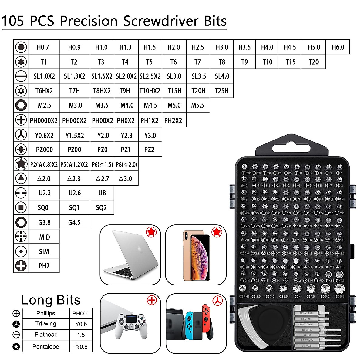 135 in 1 Precision Screwdriver Set, Computer Screwdriver Kit, Laptop Repair Tool Kit, Electronics Repair Tool Kit for PC MacBook Cell Phone iPhone Nintendo Switch PS4 Xbox Controller(Grey)