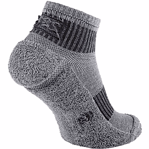 281Z Running Cushion Ankle Low Cut Socks - Athletic Hiking Sport Workout (Stone Grey)(Small 6 Pairs)