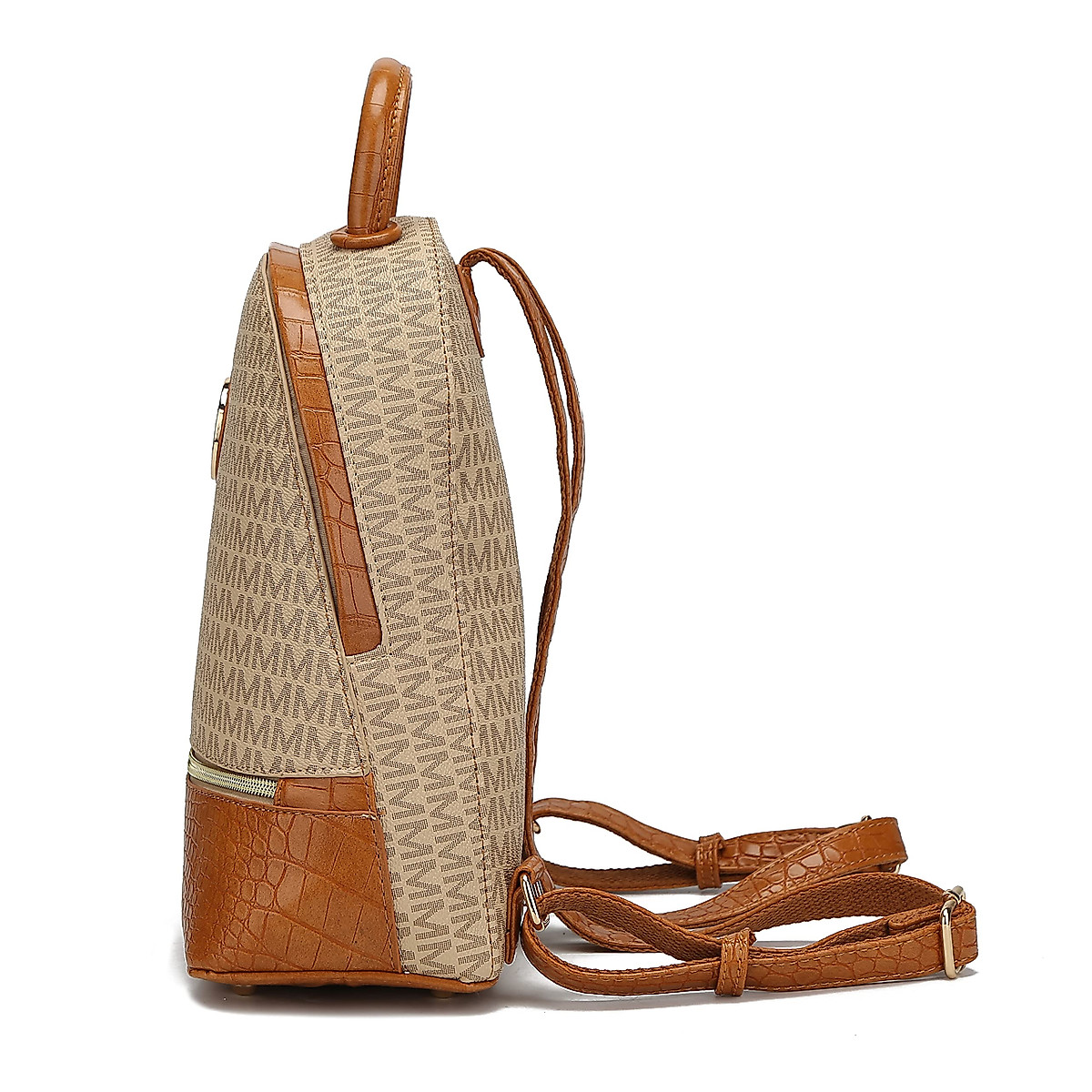 MKF Collection Signature Backpack for Women Vegan Leather Top-Handle Bookbag Travel Bag Daypack