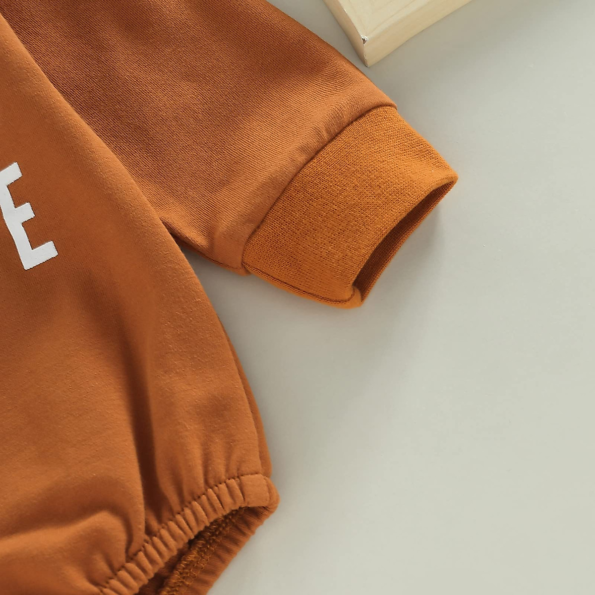 Kuriozud Newborn Baby Boy Girl Sweater Romper MAMAs Coffee Date Oversized Sweatshirt Fall Winter Clothes Valentines Day Outfit (Mama's Coffee Date Brown, 0-3 Months)