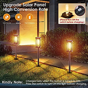 UBright Solar Outdoor Lights 6 Pack Solar Pathway Lights IP65 Waterproof Solar Lights Outdoor Solar Powered Landscape Lights Outdoor Decorative Solar Garden Lights Auto On/Off for Yard Patio Walkway