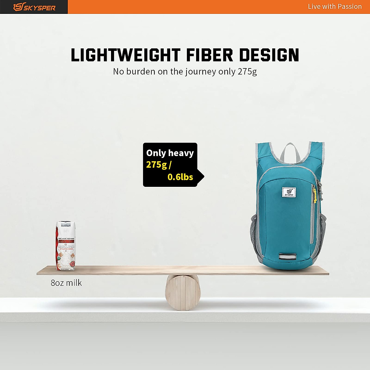 SKYSPER Small Daypack 10L Hiking Backpack Packable Lightweight Travel Day Pack for Women Men(Cyan)