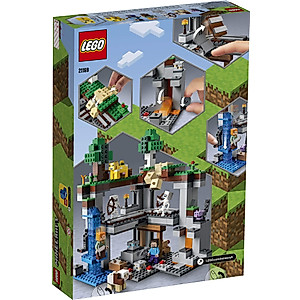 LEGO Minecraft The First Adventure 21169 Hands-On Minecraft Playset; Fun Toy Featuring Steve, Alex, a Skeleton, Dyed Cat, Moobloom and Horned Sheep, New 2021 (542 Pieces)