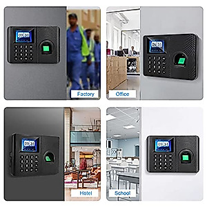 JIAN BOLAND Fingerprint Time Clock, Time Clocks for Employees Small Business, Clock in and Out Machine for Employees with Fingerprint, PIN No Monthly Fees with 8G U-Disk