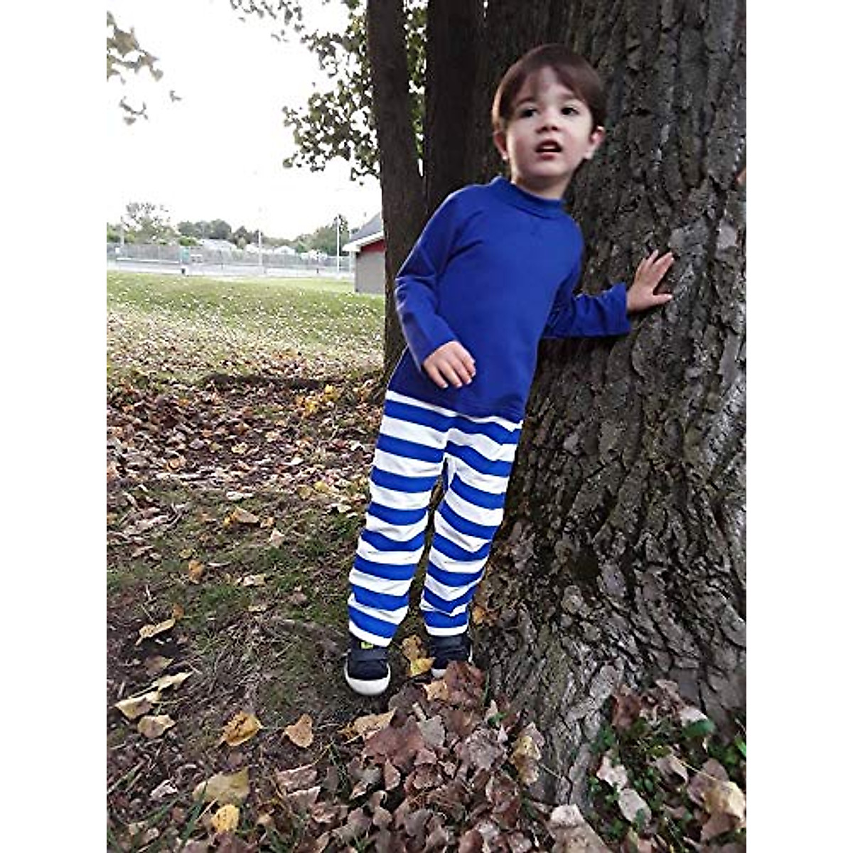 Terrible 2's Strip Proof One-Piece Romper with a Back Zipper in Blue/White (3 T)