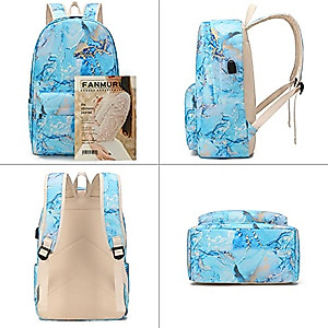 EZYCOK Laptop Backpack for Girls Women, Water Resistant School Bookbag Casual Daypack Travel Backpack with USB Charging Port