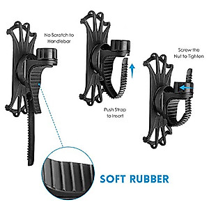 AONKEY Detachable Bike Phone Mount, 360° Rotatable Bicycle & Motorcycle Handlebar Phone Holder Universal for iPhone 11 Pro XS Max XR X 7 8 Plus, Galaxy S9 S10 Note 9 10, Other 4-6.5" Phones Cycling