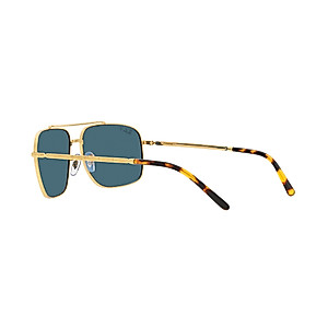 Ray-Ban RB3796 Square Sunglasses, Legend Gold/Polarized Blue, 59 mm