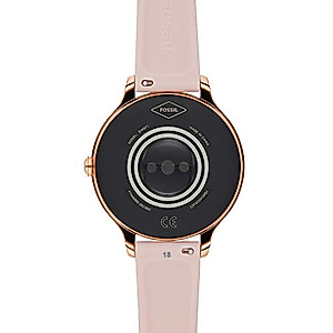 Fossil 42mm Gen 5E Stainless Steel and Silicone Touchscreen Smart Watch, Color: Rose Gold, Pink (Model: FTW6066)