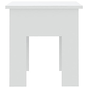 QJBSAVVA Coffee Table White 15.7"x15.7"x16.5" Engineered Wood,Floor Standing Table Table for Living Room Cocktail Table Suitable for Meeting Rooms, Reception Rooms, Offices