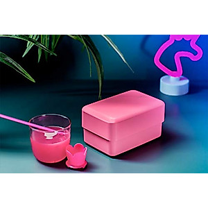 TAKENAKA Bento Nibble Box, Eco-Friendly Lunch Box Made in Japan, BPA and Reed Free, 100% Recycle Plastic Bottle Use, Microwave and Dishwasher Safe, Bento Box (Raspberry Pink *Band: Orange)