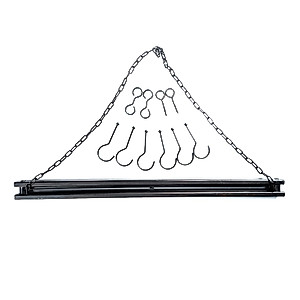 SODUKU Pot and Pan Rack Organizer, Ceiling Mounted Single Wooden Cookware Hanger with 6 Hooks for Pot Pans Utensils Espresso