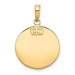 IceCarats 14K Yellow Gold Saint Christopher Medal Patron of Travelers Athletes Protection Necklace Christian Religious Pendant Faith Charm 28mm x 19mm Only