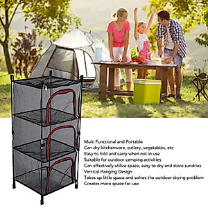 Generic Herb Drying Rack, 3 Layer Mesh Drying Rack Food Net for Outdoors Flat Drying Rack Portable Multifunction Laundry Rack Net for Drying Seeds Fish Vegetables Fruit Food or Clothes
