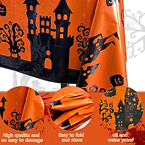 HOFASON 6 Pack Halloween Plastic Tablecloth, Halloween Table Cloth Disposable Rectangle Bats Table Decorations Indoor, 54''x108'' Halloween Table Covers for Halloween Party Outdoor Decor
