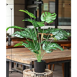 Toopify 28" Fake Plants Large Artificial Floor Faux Plants Indoor Tall for Home Office Living Room Decor