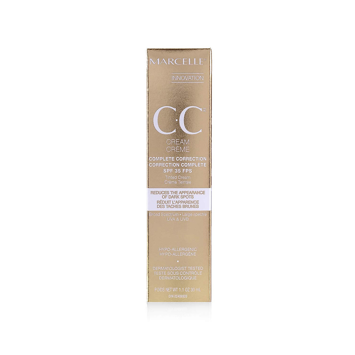 Marcelle CC Cream SPF 35, Golden Glow Universal Tint, Skin Enhancer, Paraben-Free, 1 Fl. Oz.