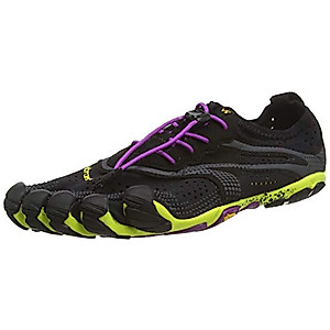 Vibram Women's FiveFingers, V-Run Running Shoe, Black/Yellow/Purple, 7.5-8 M US