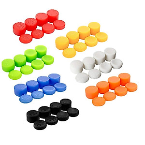 8 Pcs Heightened Soft Silicone Anti-Slip Analog Joystick Thumb Grip Stick Cap Cover Case Skin Skid Heighten for Playstation 4 PS4 PS3 Xbox Controller (White)