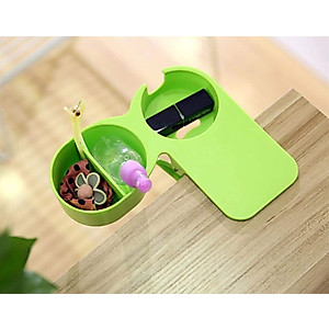 YARKIM Drinking Cup Holder Clip- Chair and Table Bottle Cup Stand The DIY Glass Clamp Storage Saucer Clip Water Coffee Mug Holder Saucer Clip Design for Home & Office,Green (1 Pack(New Type Green))