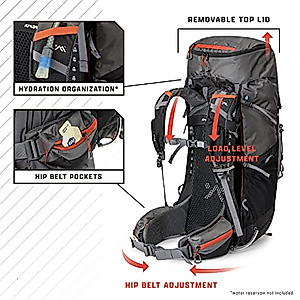 AMPEX Hiking Backpack | Camping Essentials Lightweight Backpack for Men and Women, Travel Bag for Backpacking, Camping, Hunting and More (50 Liter Size)