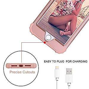 iPhone 8 Plus Case,iPhone 7 Plus Case,BENTOBEN 3 in 1 Hybrid Hard PC Soft Rubber Heavy Duty Rugged Bumper Shockproof Anti Slip Full-Body Protective Phone Case for Apple iPhone 8 Plus/7 Plus,Rose Gold