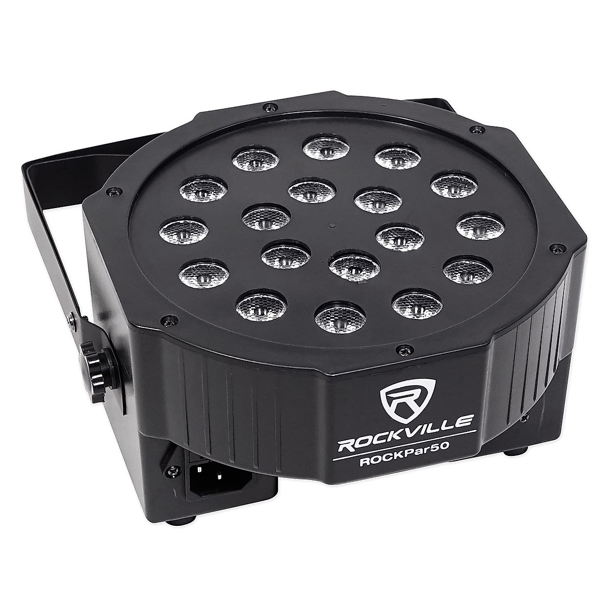 (6) Rockville RockPAR50 LED RGB Compact Par Can DJ/Club DMX Wash Light+Dual Bracket