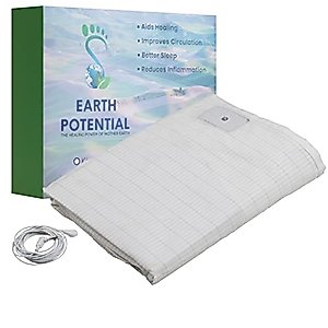 Earthing Grounding Fitted California King Size Sheet – Earthing Sheet for Healing Sleep & Wellbeing - c/w 15 ft Bed Grounding Cord - Earthing Sheets & Ground Earthing Products by Earth Potential