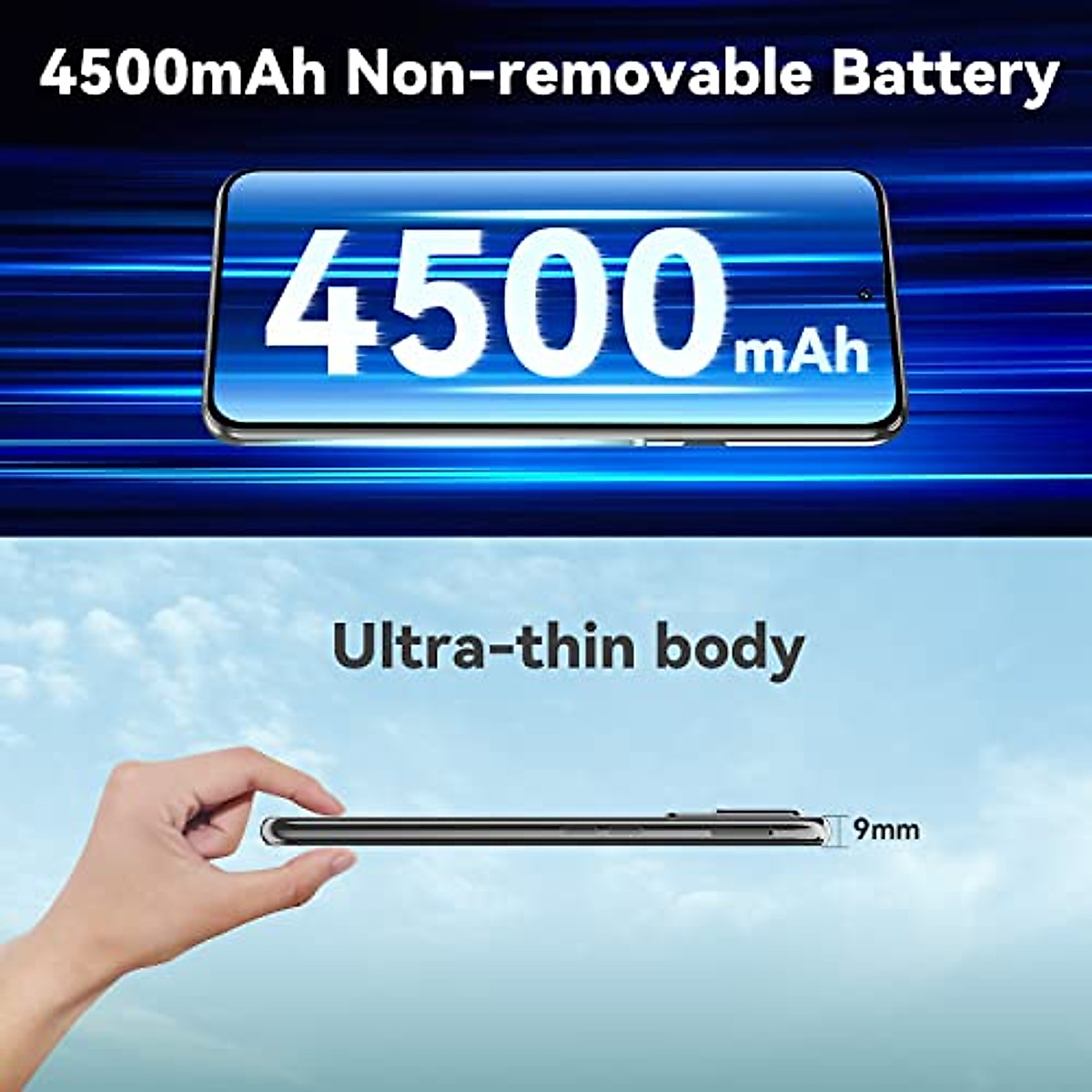 CUBOT X50 Mobile Phone 8 GB RAM+128GB ROM, Smartphone Android 11with 64MP Rear Cameras,6.7 Inch Large Screen 4G Dual SIM Phone 4500mAh Battery, Fingerprint& Face Unlock,GPS NFC-Black