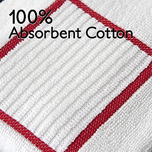 T-fal Textiles 10148 100-Percent Cotton Parquet Kitchen Dish Towel, Red, Check-Single