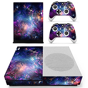 FOTTCZ Whole Body Vinyl Skin Sticker Decal Cover for Microsoft Xbox One Slim Console Colorful Nebular