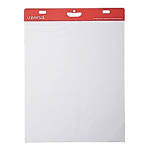 Universal UNV-35603 25 in. x 30 in. Unruled Self-Stick Easel Pad - White (30 Sheets, 2/Carton)